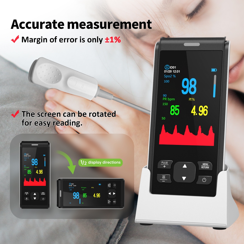 HealthTree Medical Handheld Pulse Oximeter Bluetooth APP Control ...