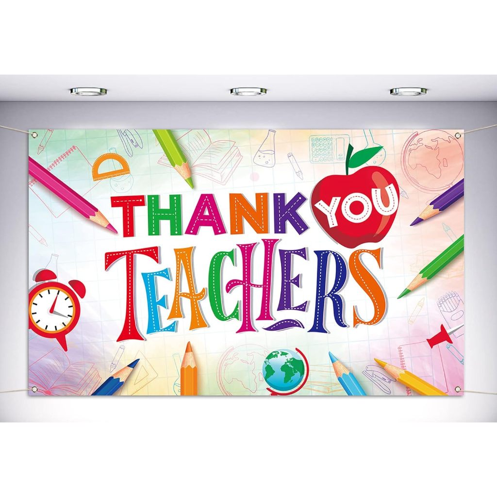 5x3ft Thank You Teachers Photo Booth Backdrop Teachers Appreciation ...