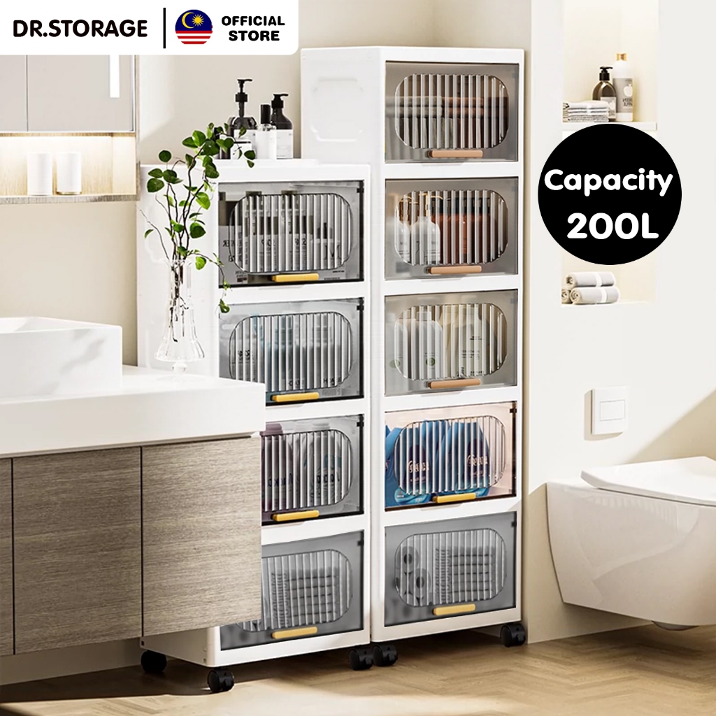 DR.STORAGE 3/5Layers Bathroom Cabinet Gap Storage Cabinet Foldable ...