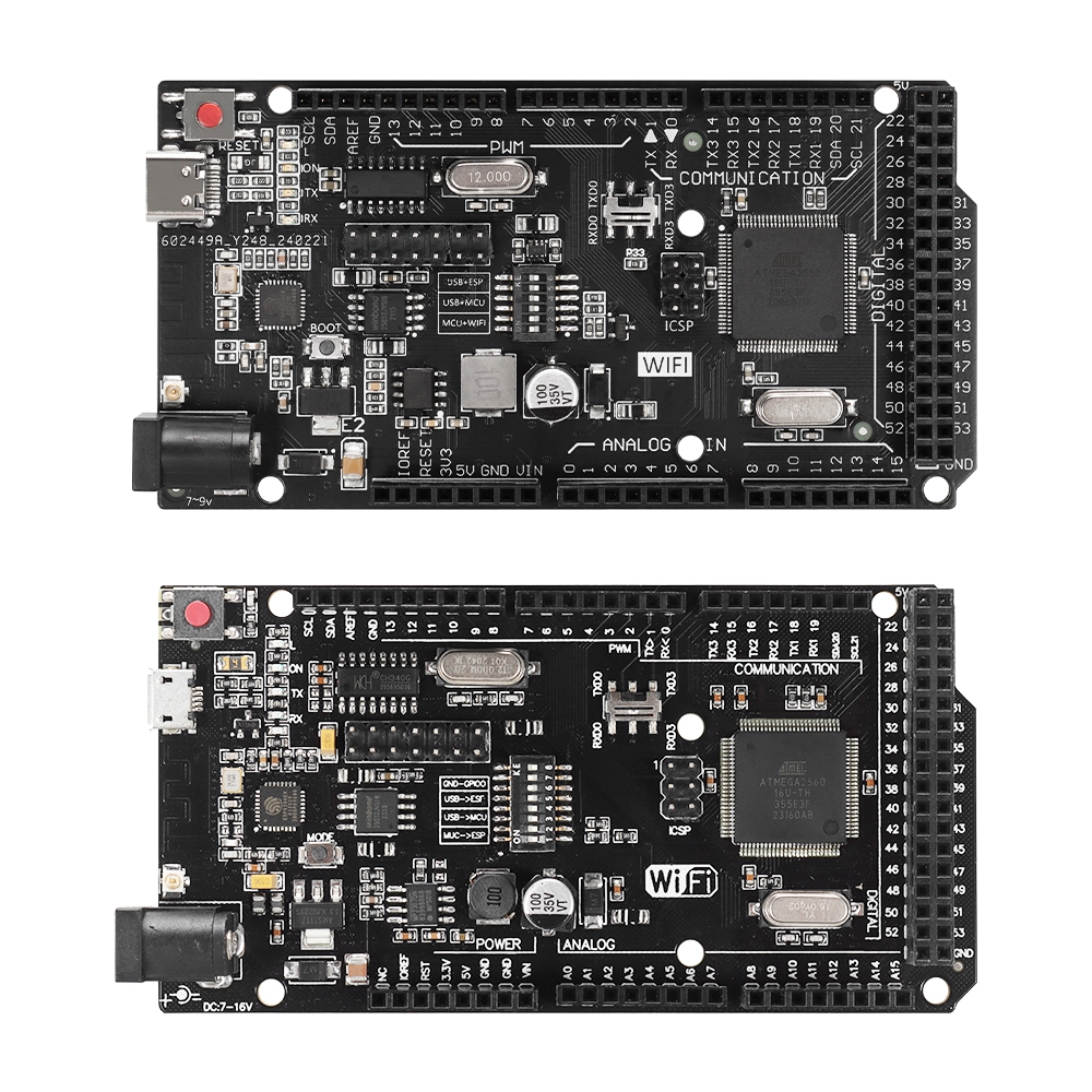 Mega2560 + WiFi R3 ATmega2560+ESP8266 32Mb memory USB-TTL CH340G Compatible for Arduino Mega ...