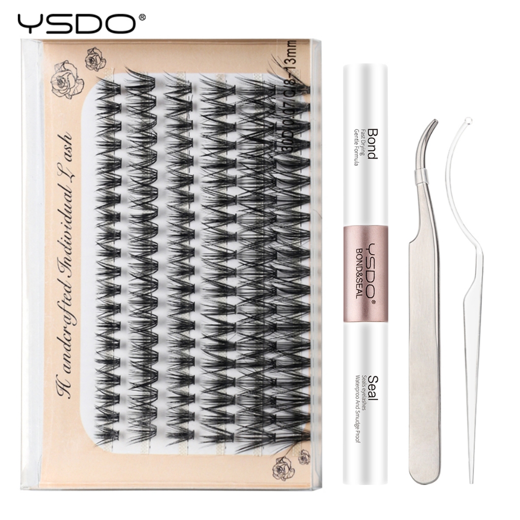 YSDO Lash Extension Kit 120pcs Cluster Eyelashes with Bond and Seal ...