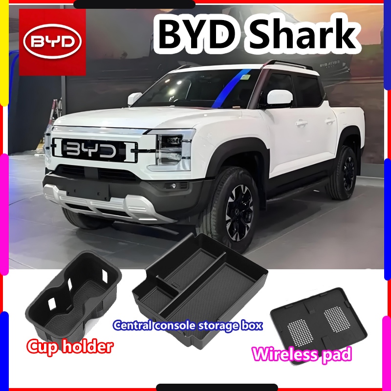 BYD shark 6 Central console storage box Wireless pad Cup holder BYD Big ...