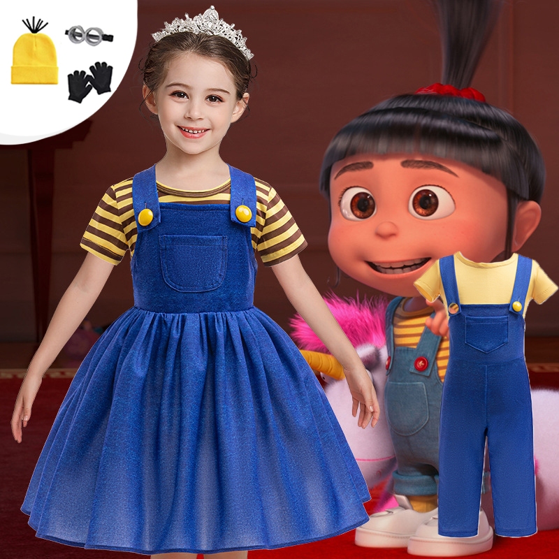 Kid Boys Girls Minion Costumes Little Yellow Man Cosplay Anime Cartoon ...