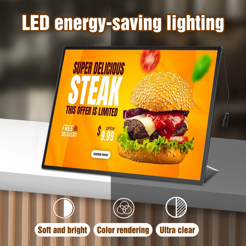 LED Menu Board A3 | Table LED Lightbox Menu | Countertop Wall Mount LED ...