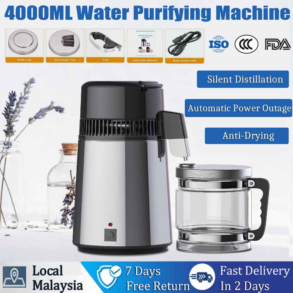 Local delivery+COD 4L Pure Water Filters Distiller Electric Stainless ...