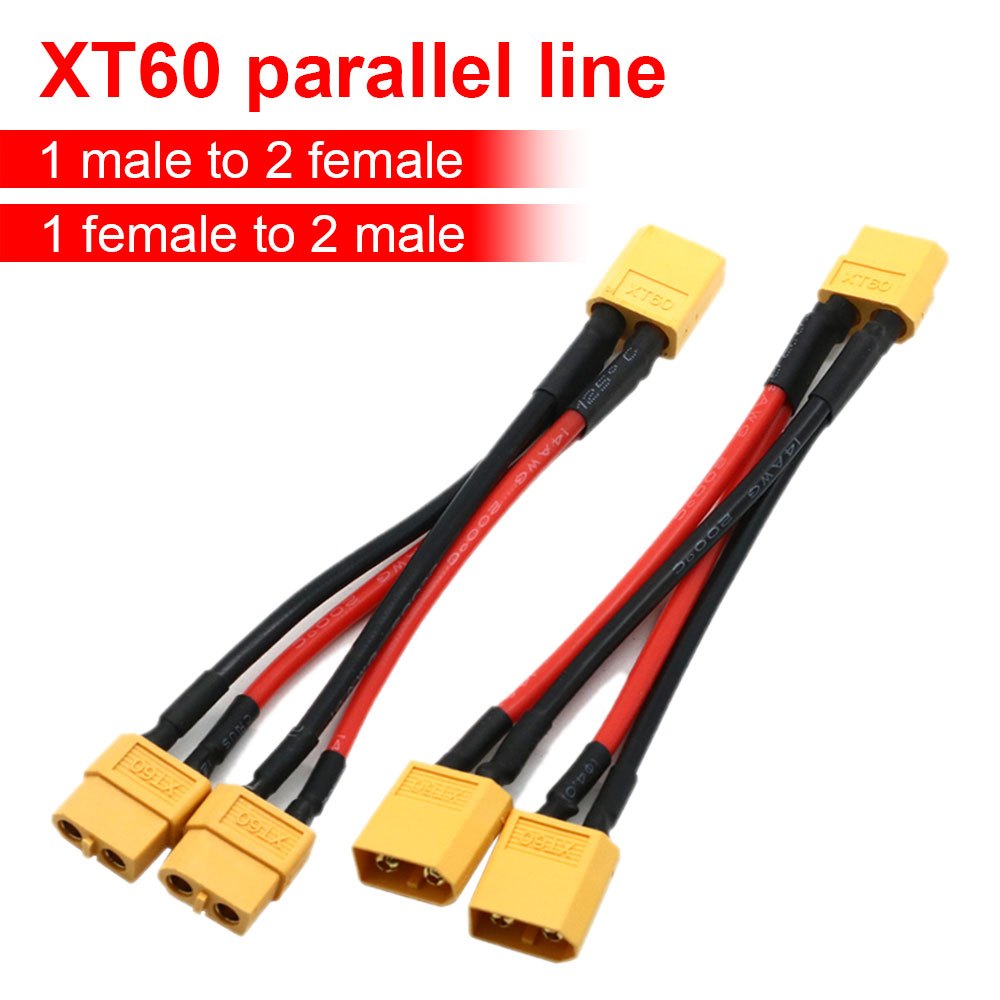 XT60 1 to 3 Parallel Battery Connector Male/Female Cable Dual Extension Y Splitter Silicone Wire ...
