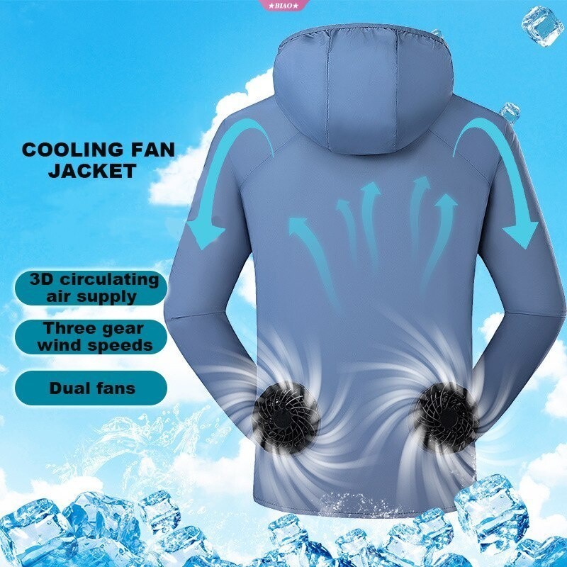 Cooling Jacket Fan for Summer Air Conditioned Clothes Sunscreen Jacket ...