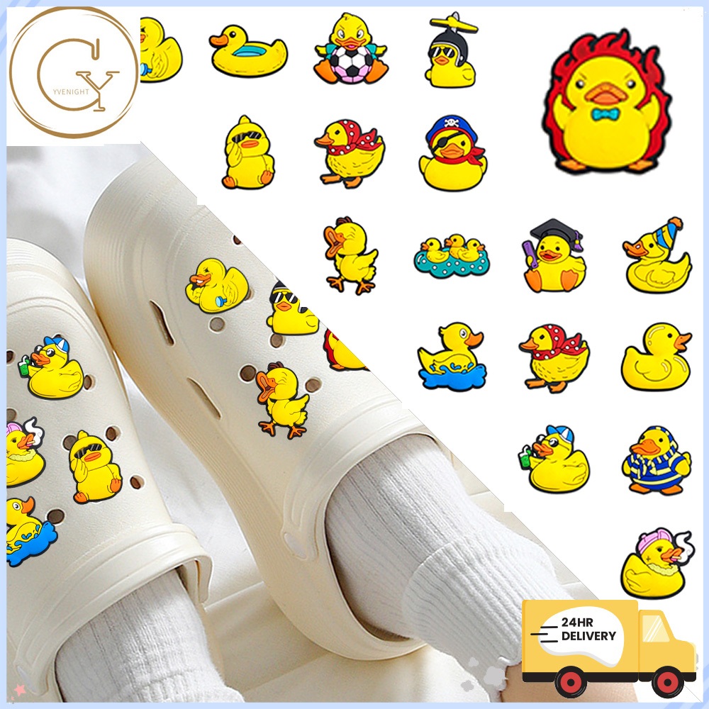 CY-JIBBITZ Cartoon Jibbitz Crocs Yellow Ducks Shoe Charms Jibbitz ...