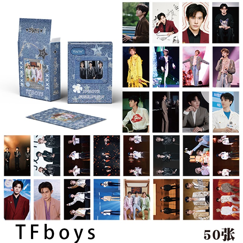 TFboys Karry Roy Jackson Yee Flash Laser Photocard Lomo Card 50pcs/box | Shopee Malaysia