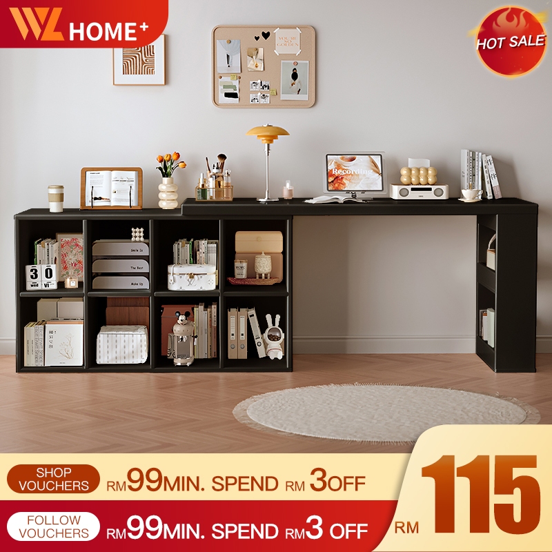 Study Table Meja Belajar DIY Study Desk with Storage Cabinet Home ...