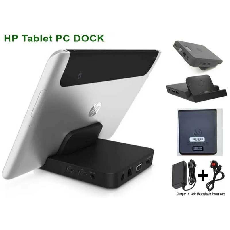 Hp Elitepad 1000 G2 Dock Station Hub Usb Hdmi Vga Port Used With Power
