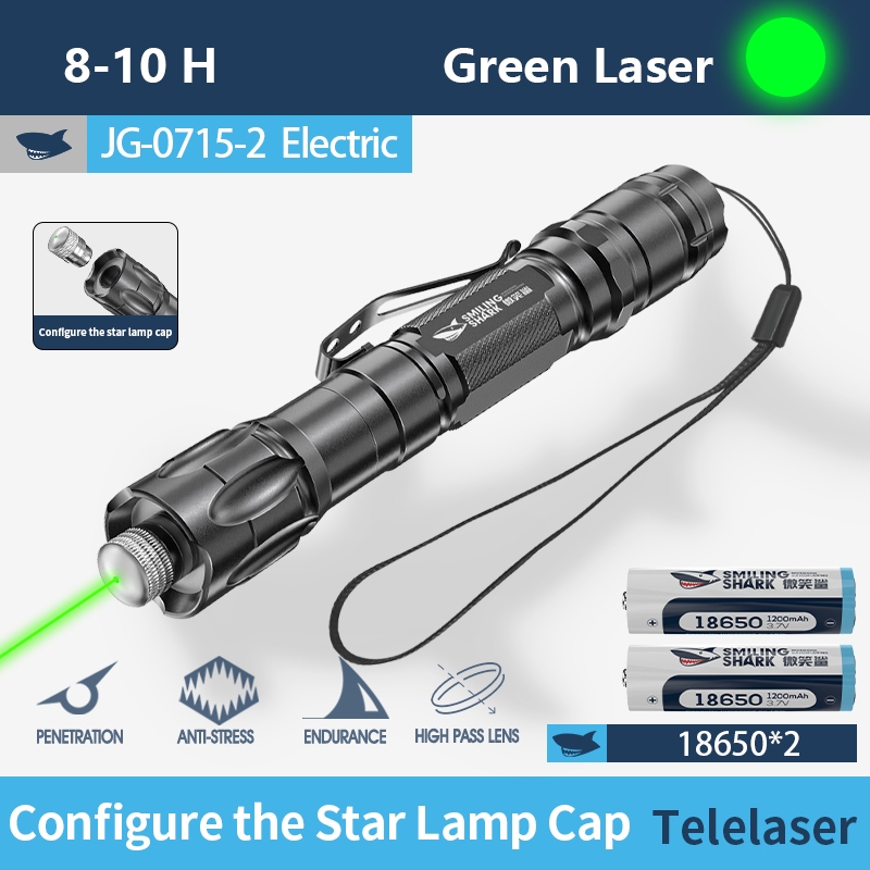 SMILING SHARK JG0715 Laser pointer Super Bright Laser Light USB Rechargeable Pen Laser Green ...
