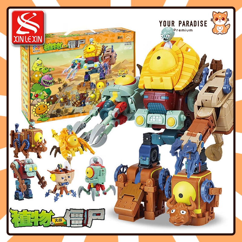 Genuine 5 in 1 plants vs zombies big robot toys set alloy model game ...