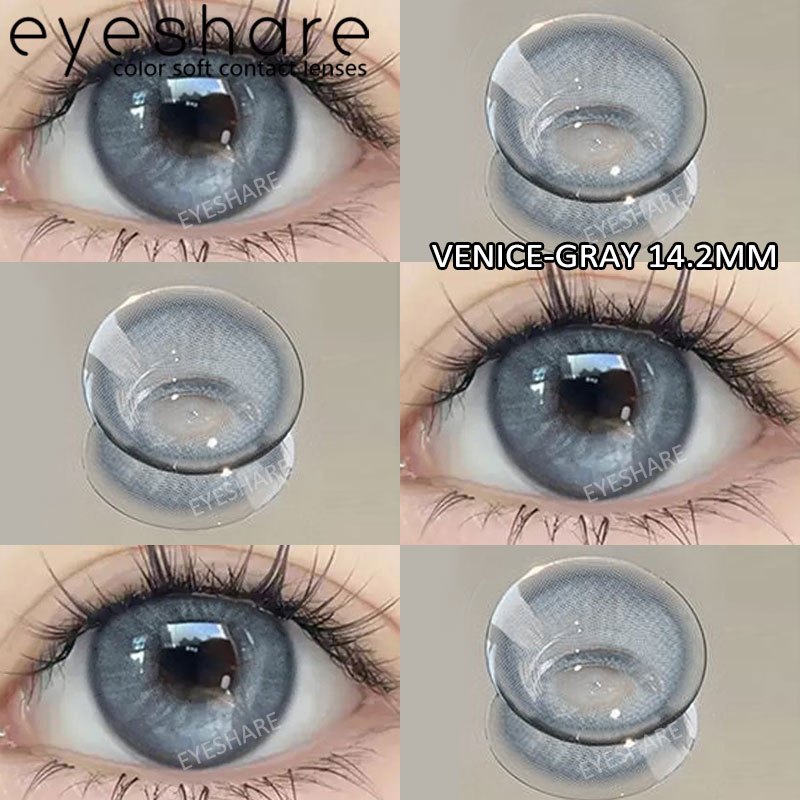 Eyeshare Contact Lens GRAY 14.2mm 1 Pair Natural Color Contact Lenses ...