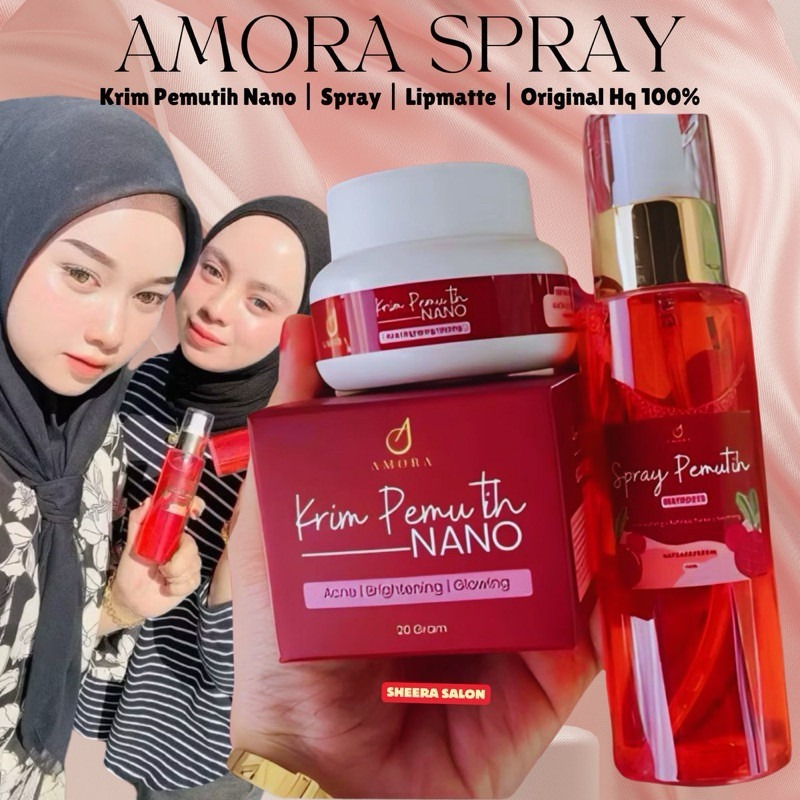 AMORA SPRAY NEW & KRIM PEMUTIH NANO | LIPMATTE AMORA| ORIGINAL HQ 100% ...