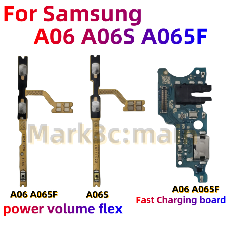 For Samsung A06 A06S A065F Power Volume Flex Button Switch USB Charger ...