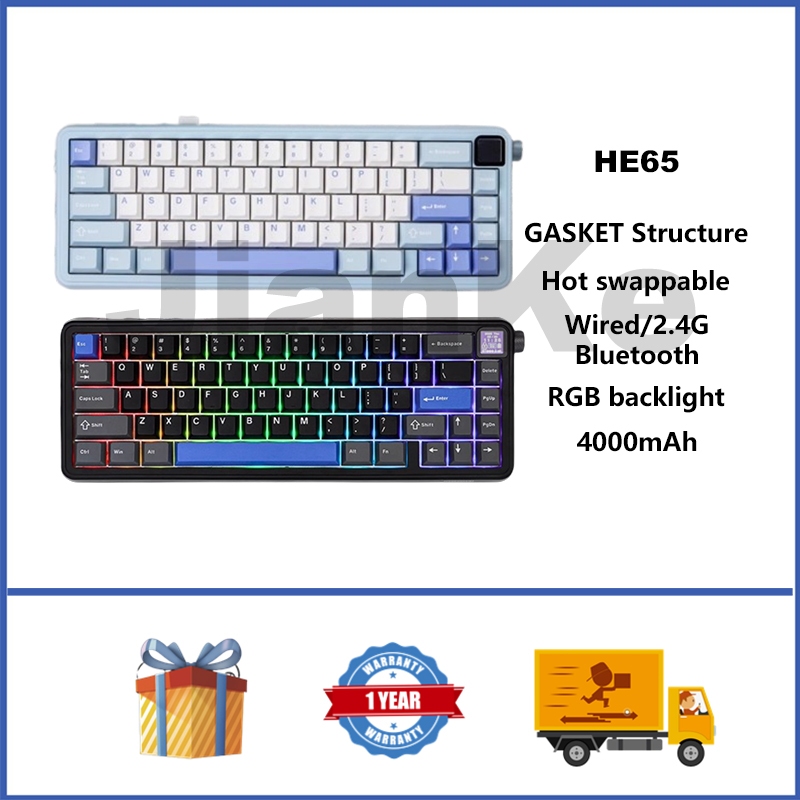 EPOMAKER HE65 Magnetic Wireless Keyboard 65% Hot swappable RGB GASKET ...