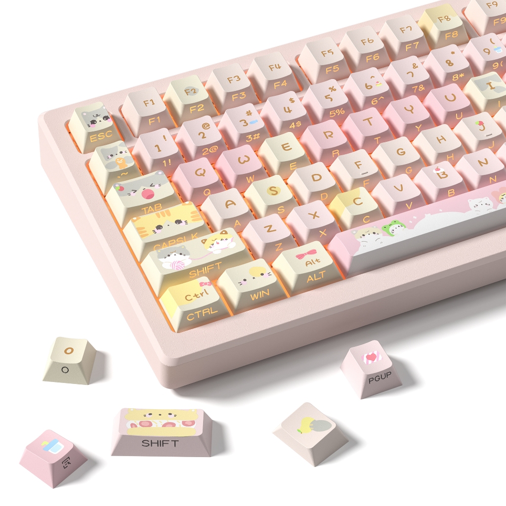 Womier Top+Side Printed MOA Dye Sublimation Keycaps 130 Keys Shine ...