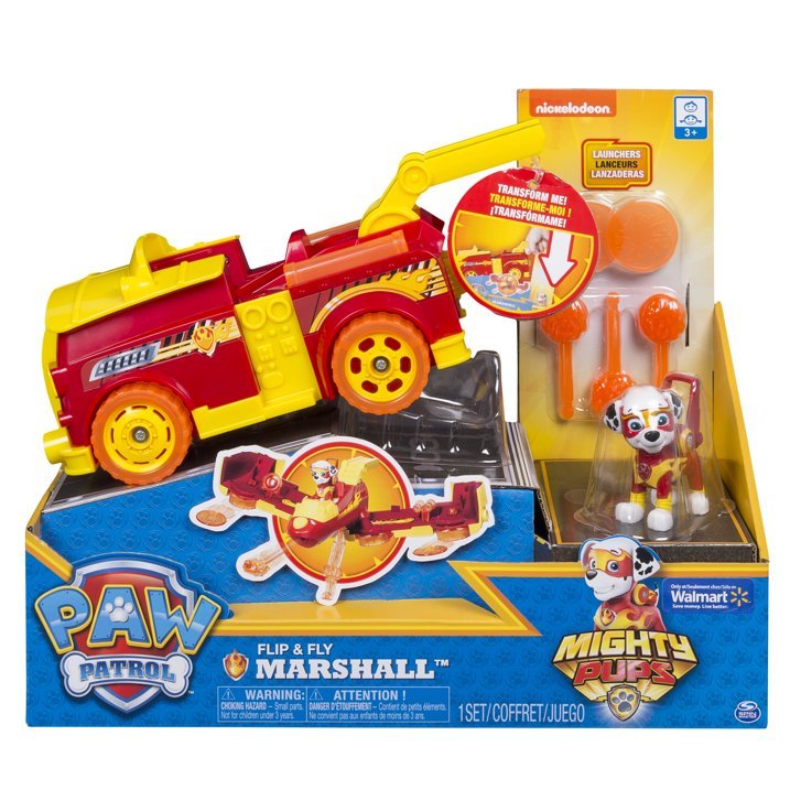 PAW Patrol Mighty Pups - Marshall’s Flip & Fly, 2-in-1 Transforming ...