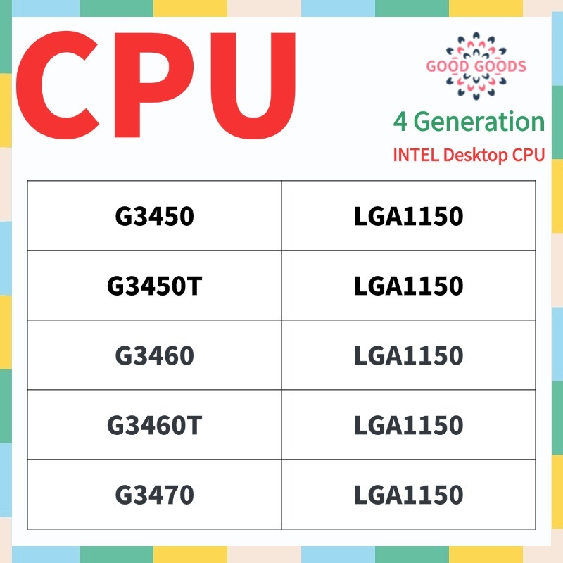 G3450 G3450T G3460 G3460T G3470 4th generation INTEL Pentium Desktop ...