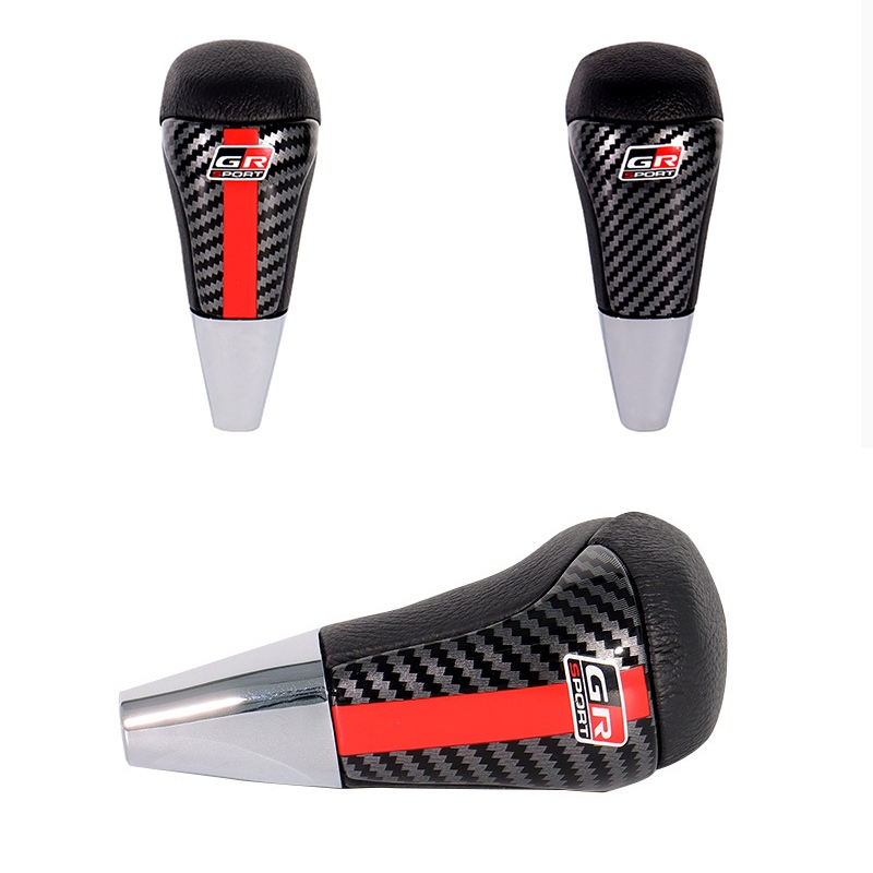 GR Sports Car Styling Gear Shift Knob Carbon Fiber Leather Racing Gear ...