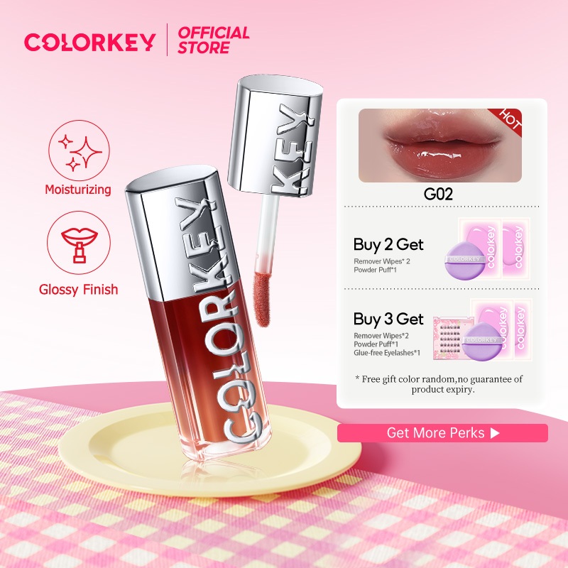 COLORKEY 3D Mirror Chasing Lip Gloss Lip Plumpler water gloss lip glaze ...