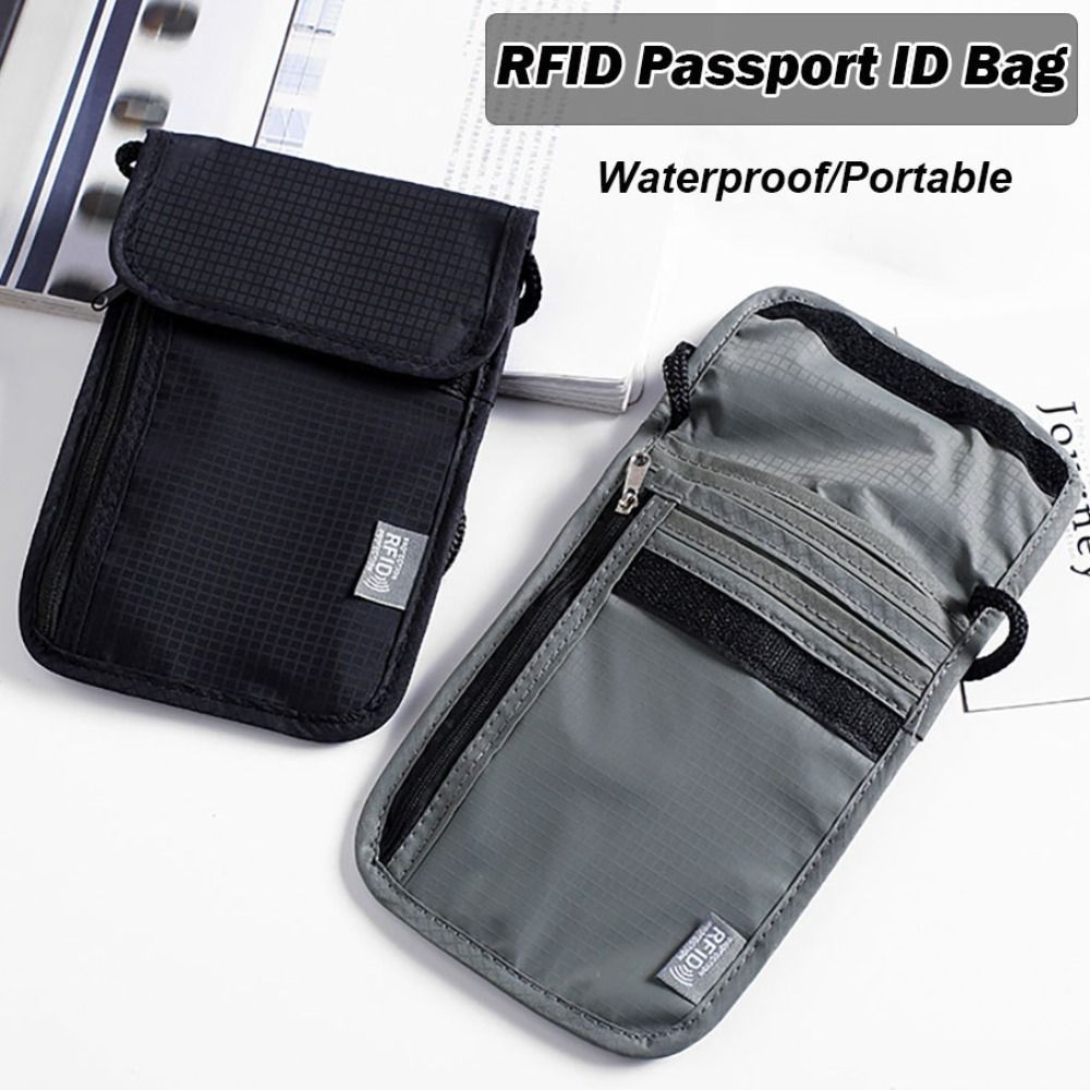 ORORFILL Document Pouch, Waterproof Nylon RFID Passport ID Bag, Unisex ...
