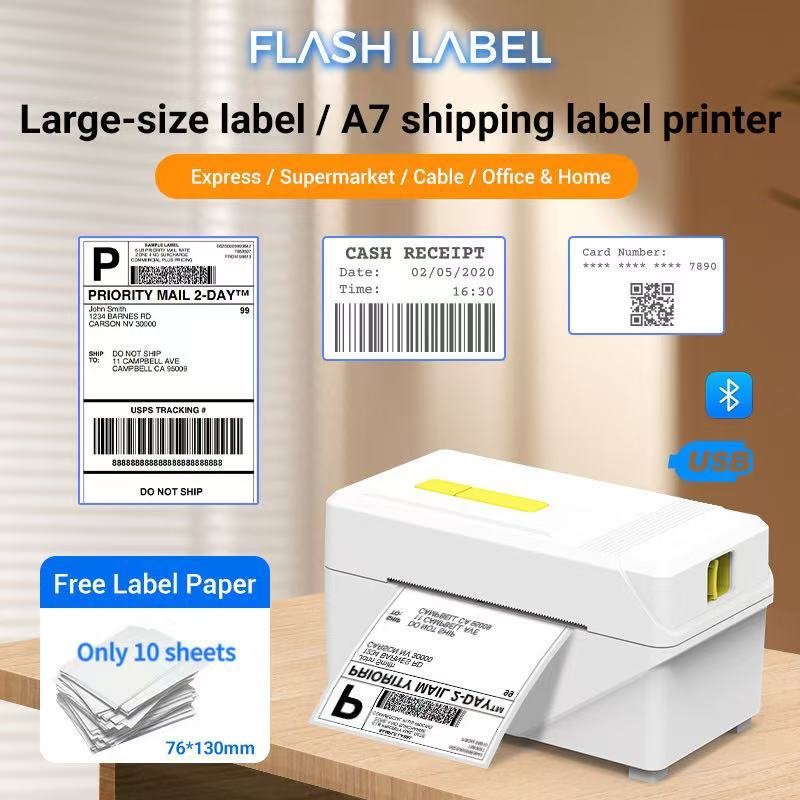FlashLabel Thermal Printer Bluetooth(Not A6 or 4-inch Compatible ...