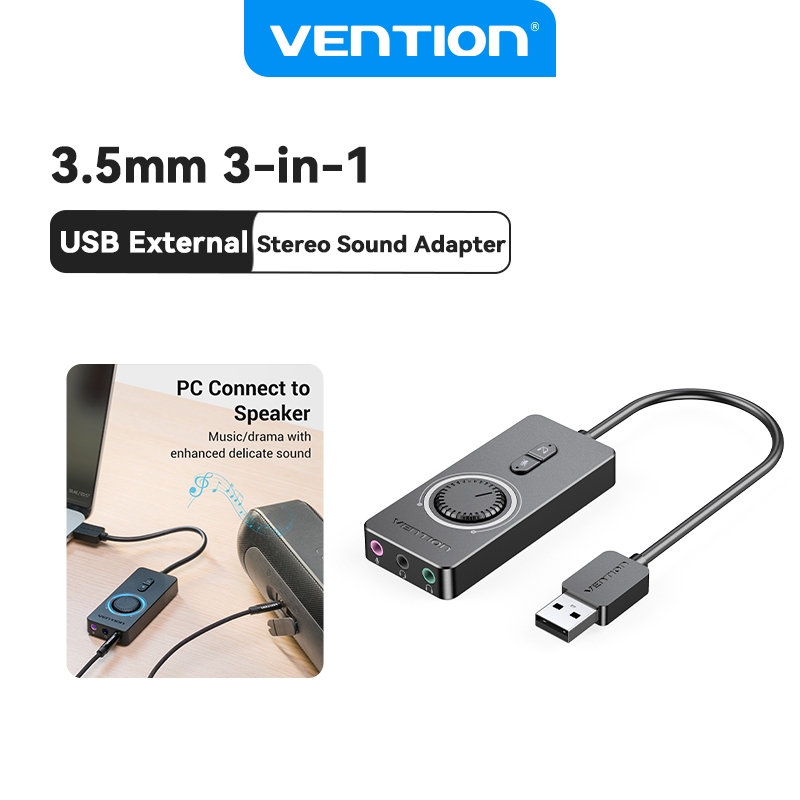 Vention Sound Card USB External Stereo Sound Adapter Audio Card 3.5mm ...