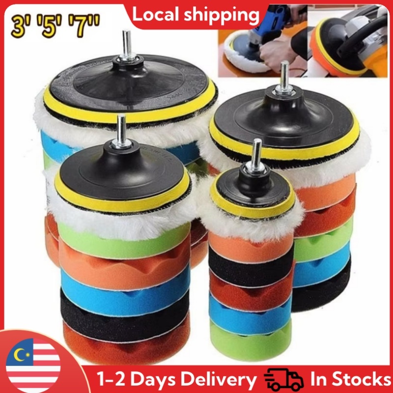[Local Stock] Car Polishing Kit Polish Pad 8Pcs Car Polishing Disc ...