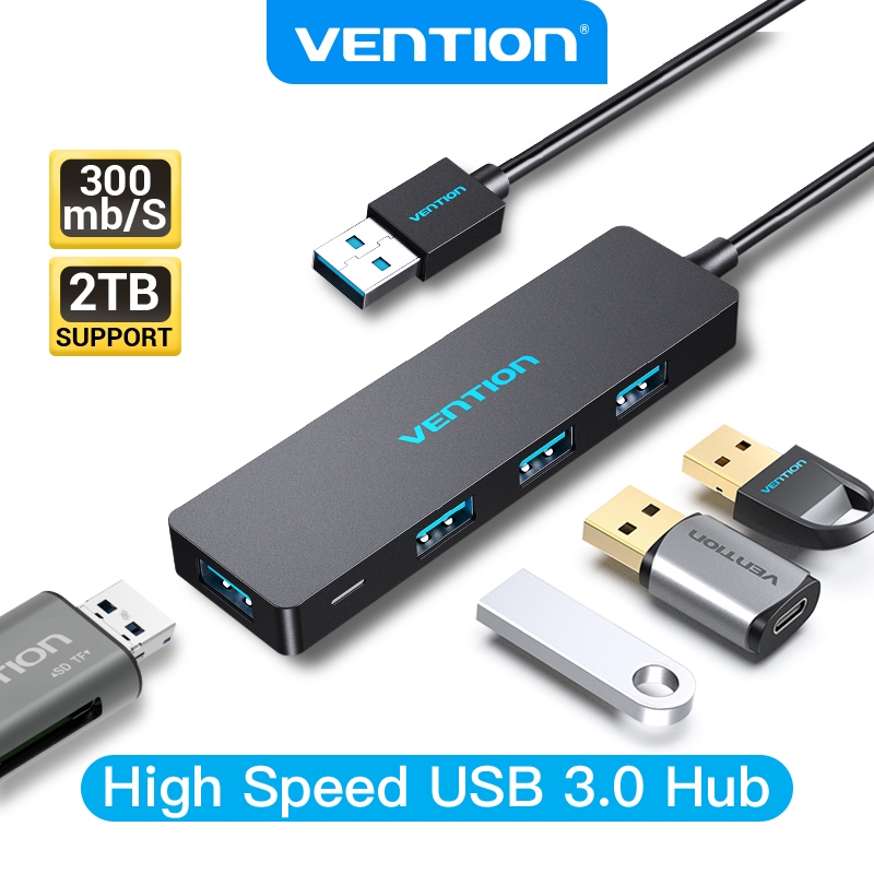 Vention USB Hub 4 Port USB 3.0 Hub Ultra-Slim Data USB Hub Super Speed ...