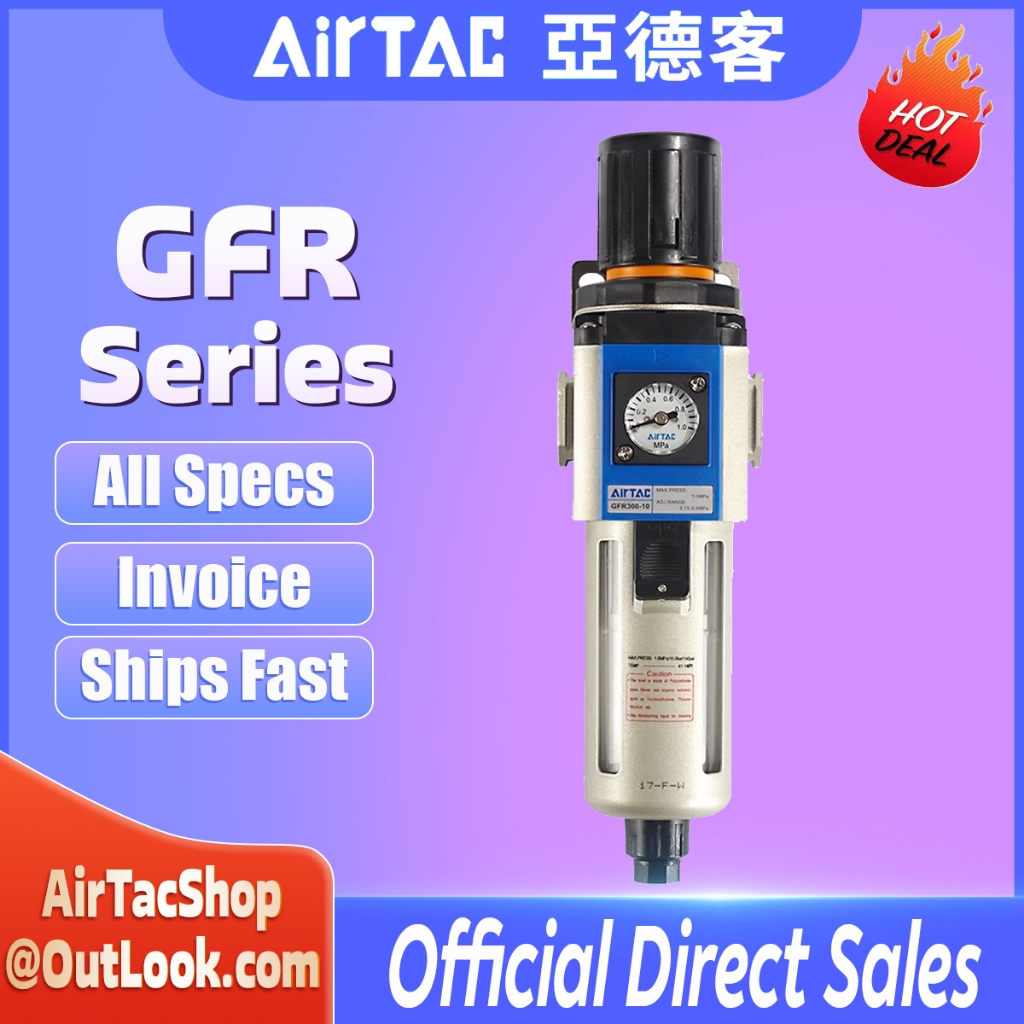 AirTAC GFR Series Pneumatic Filter Regulators GFR200-08 300-10 400-15 ...