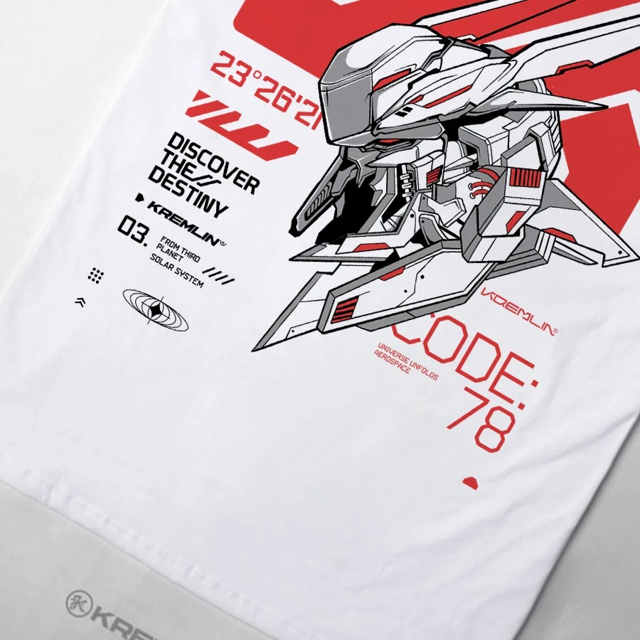 Mecha - Themed 'CODE:78' White T - Shirt | Shopee Malaysia