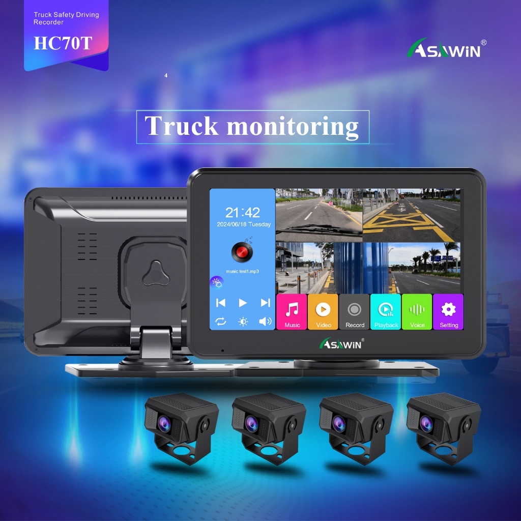 7 inch 360 Degree Driving AHD 4 Channels car monitor truck Touch Screen ...