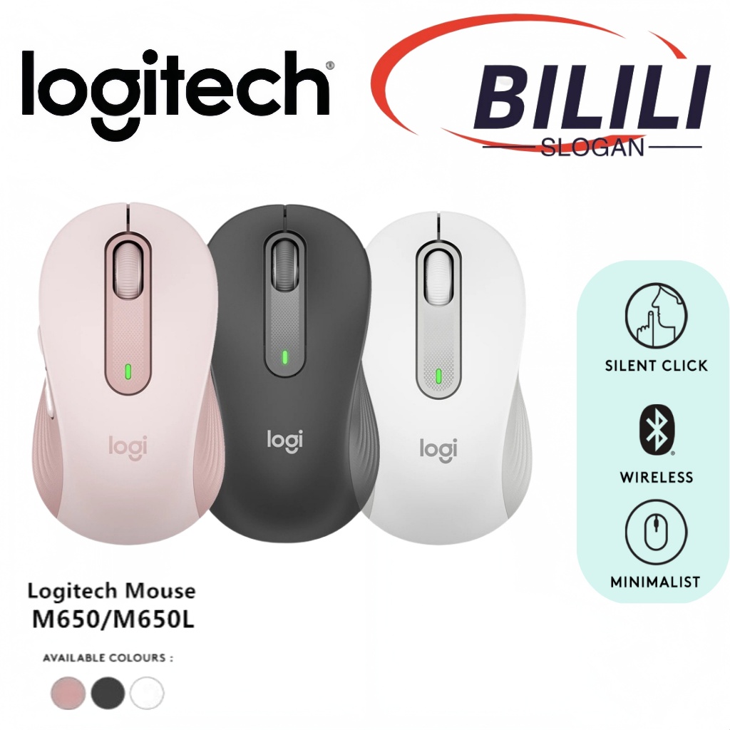 LOGITECH M650 USB Receiver Bluetooth Low Energy Technology Mouse Silent ...