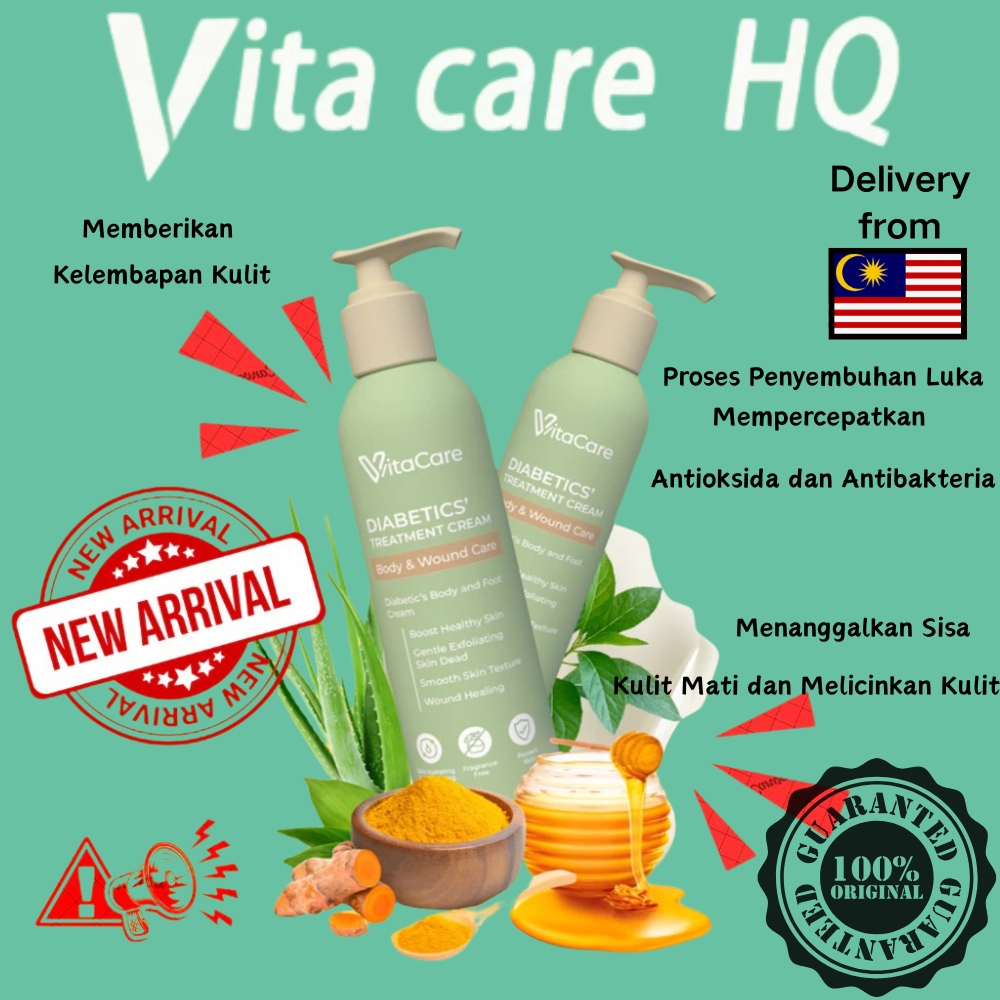 Vitacare HQ -Botanic Diabetic FootCream | Krim Penjagaan Kaki | Foot UlcerFoot Cream | Shopee ...