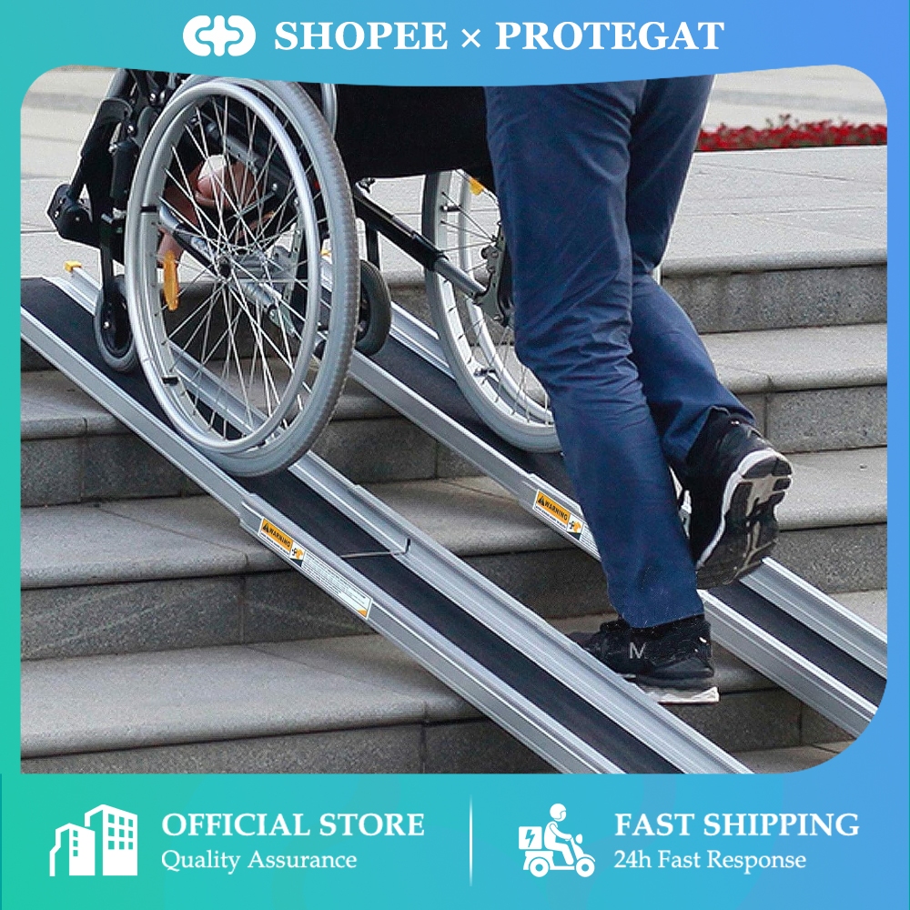 【Protegat】Telescopic Wheelchair Ramp Aluminum Alloy 2ft/3ft/4ft Anti ...