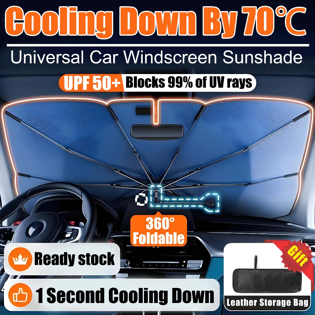 【Ready stock】Car Sun Shade front Foldable Front Car Sunshade Car Sun ...