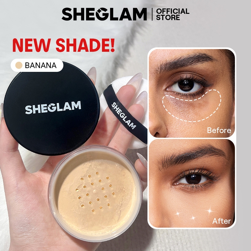 SHEGLAM Baked Glow Face Loose Setting Powder Oil Control Makeup Setting ...