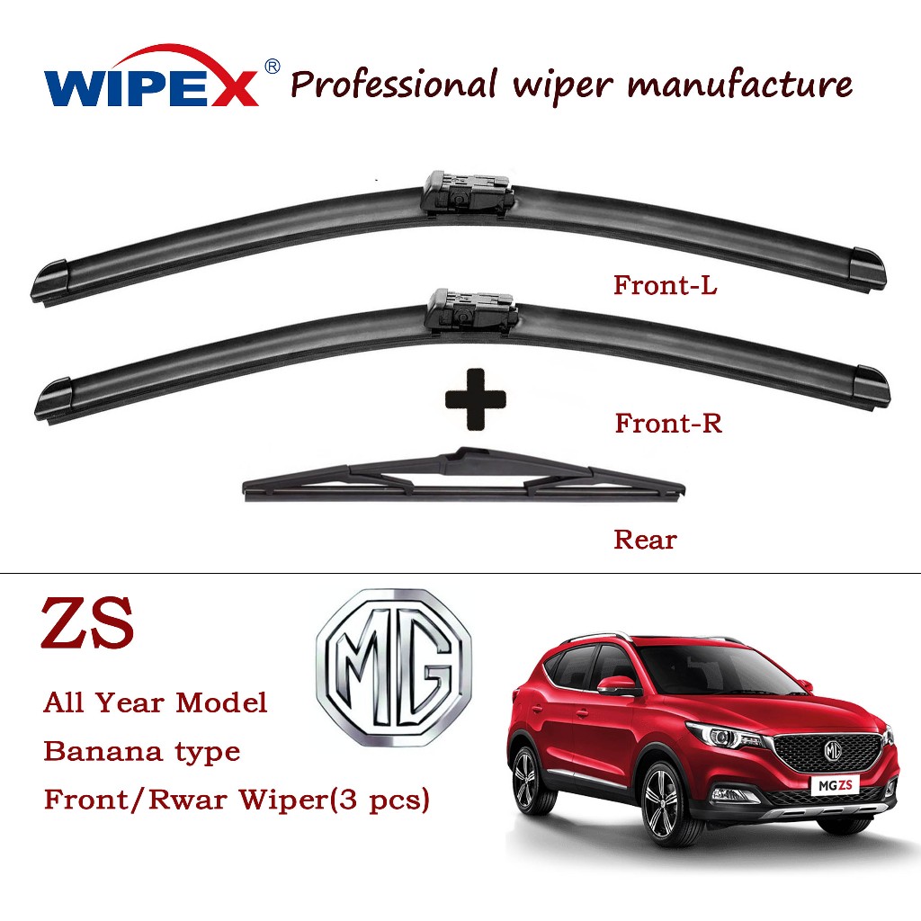 MG ZS Wiper Blade Set (Front/Rear) for All Year Model Z S Car Window ...