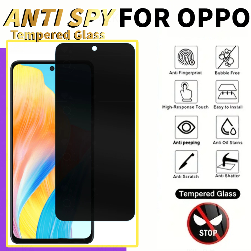 Privacy Tempered Film for OPPO A3 A3x A60 A79 A18 A38 A1 A98 A78 A57 ...