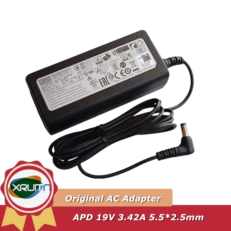 Genuine APD Asian Power Devices DA-65C19 Power Supply AC Adapter 19V 3.42A 5.5*2.5mm 65W for MSI ...