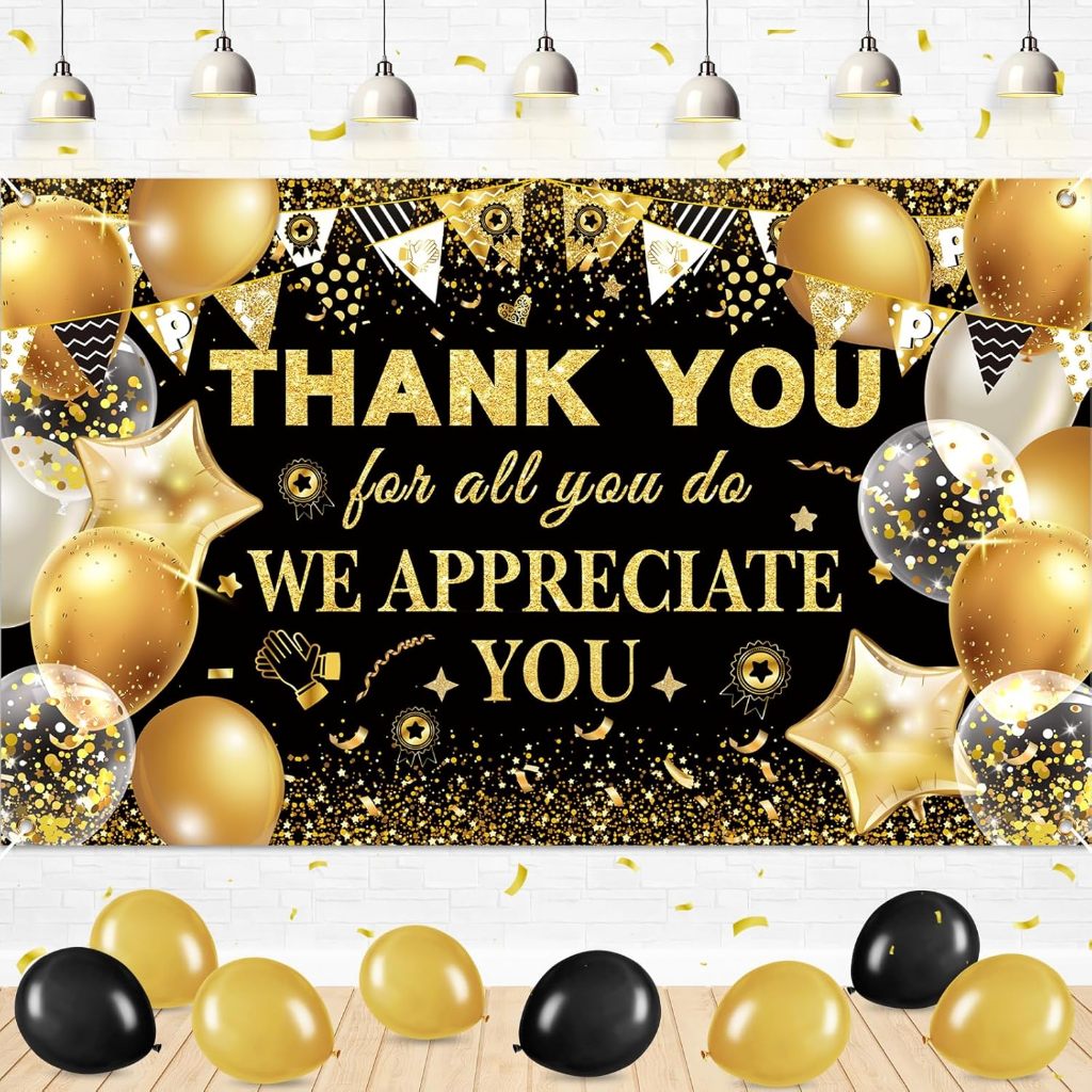 5x3ft We Appreciate You Thank You Decorations Banner Backdrop for ...