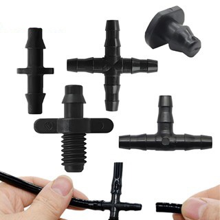 4/7mm Garden Hose Connector Micro Tee Elbow Cross Head Plug Two-Way ...