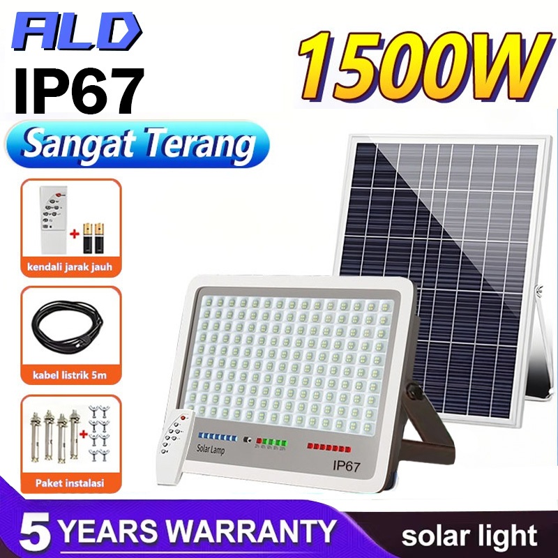 1500W Lampu Solar Light LED Solar Spotlight Outdoor Solar LED Flood ...