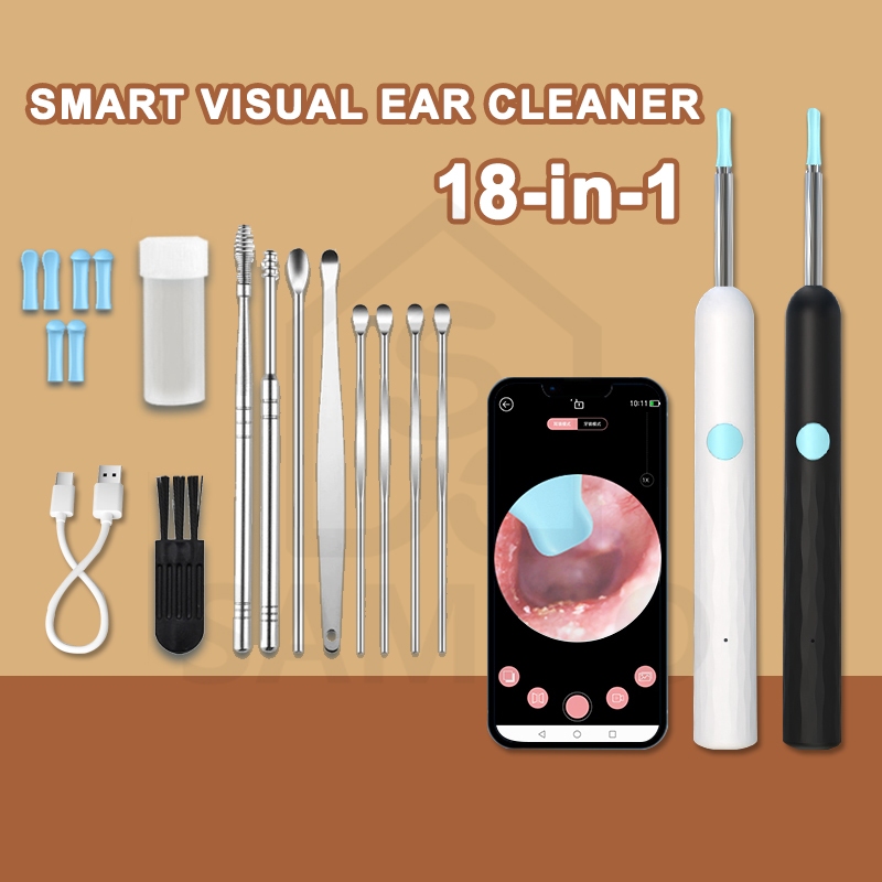 🇲🇾 MY Stock 18 in 1 Smart visual Ear Cleaner, Earwax Remover Tool, Ear ...