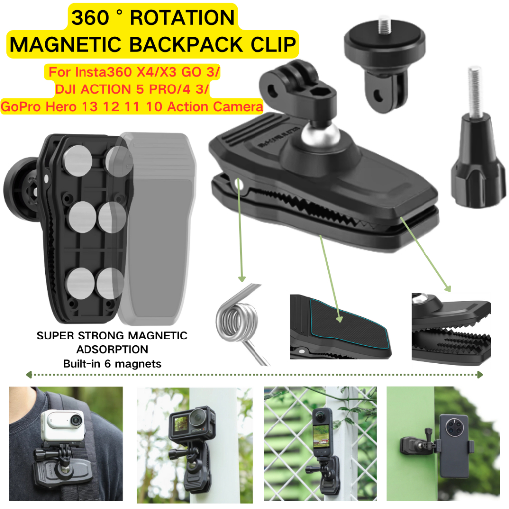 SUNNYLIFE Magnetic Backpack Strap Swivel Clip Mounting Buckle For ...