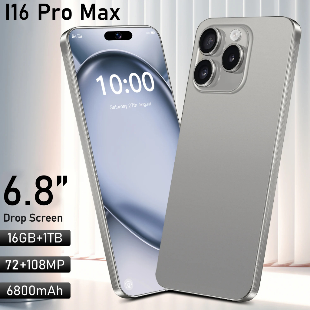 New Smartphone I16 Pro max Global version Mobile Phone16G+1T 6.8'' HD+ ...