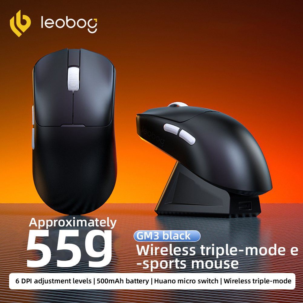 LEOBOG GM3 GM3SE Wireless Mouse Ultra Light 500mAh Battery PAW3311 Level 6 DPI Tri-Mode Gaming ...