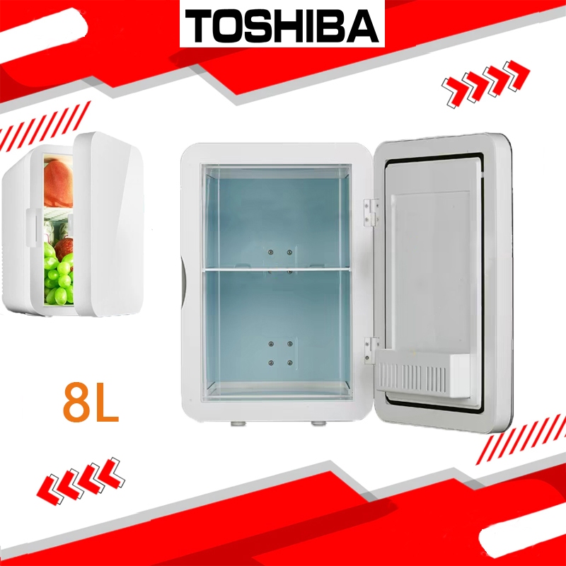 【Local Stock】Toshiba 8L Car Home Mini Refrigerator Cooler Fridge Peti ...